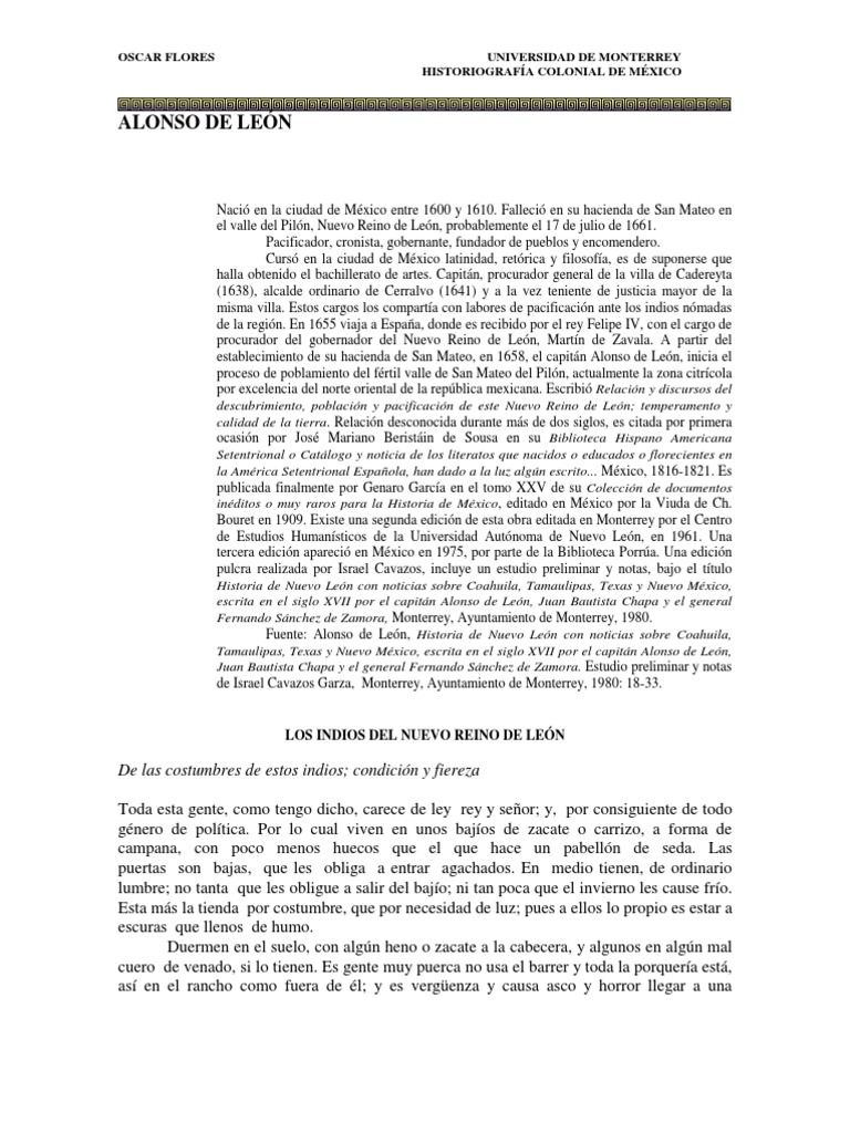 Alonso de Leon | PDF | México | Cristo (título)