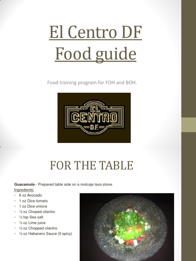 El Centro DF Food Description Fall | PDF | Taco | North American Cuisine