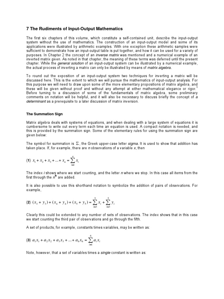 Rudiments of Io Analysis | PDF | Matrix (Mathematics) | Determinant