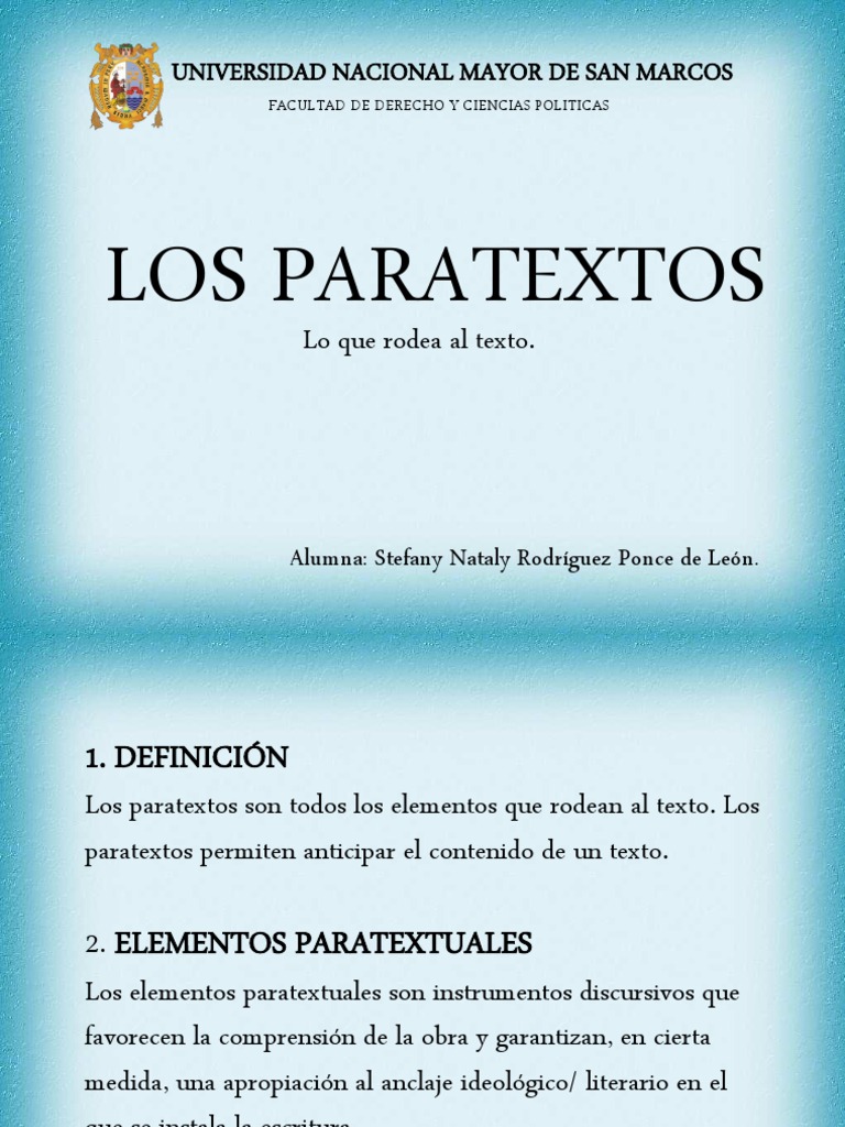 Elementos de Los Paratextos