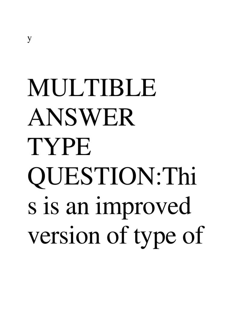 Multiple Answer Question Types Explained | PDF