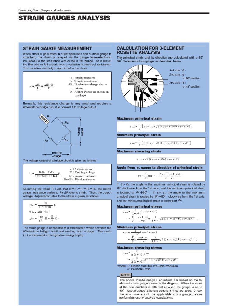 Strain Gauges Analysis | PDF | Deformation (Mechanics) | Electrical ...