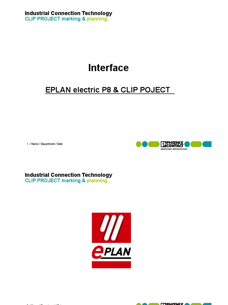 EPLAN P8 & CLIP Project Interface Guide | PDF | Interface (Computing ...