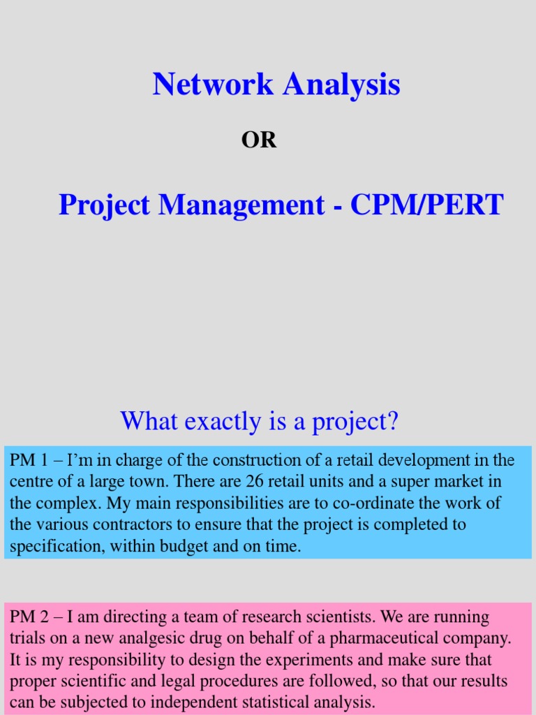 Project - Network Analysis (PERT and CPM) L1 | PDF | Analysis | Applied ...