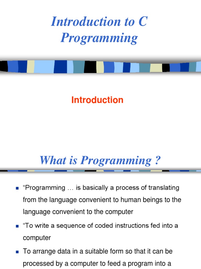 Introduction To C Programming | PDF | C (Programming Language) | Subroutine