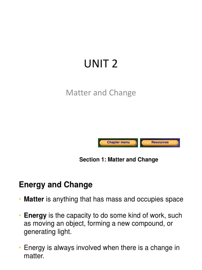 Unit 2 Matter and Change | PDF | Chemical Substances | Solution