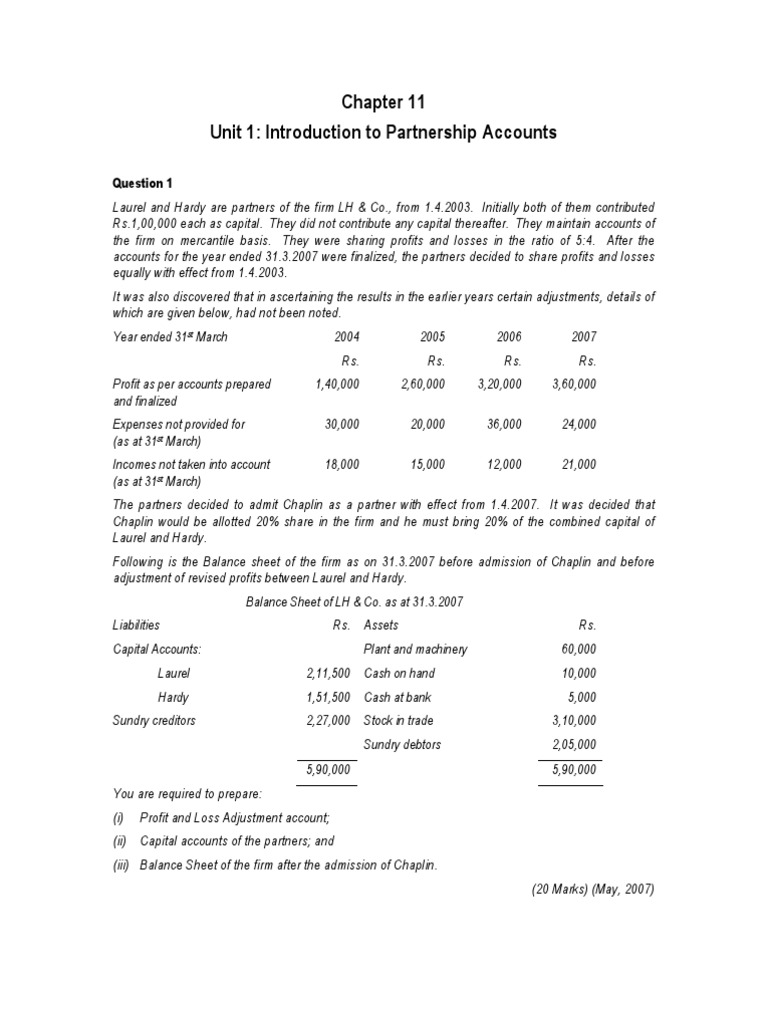 Introduction To Partnership Accounts | PDF | Goodwill (Accounting ...