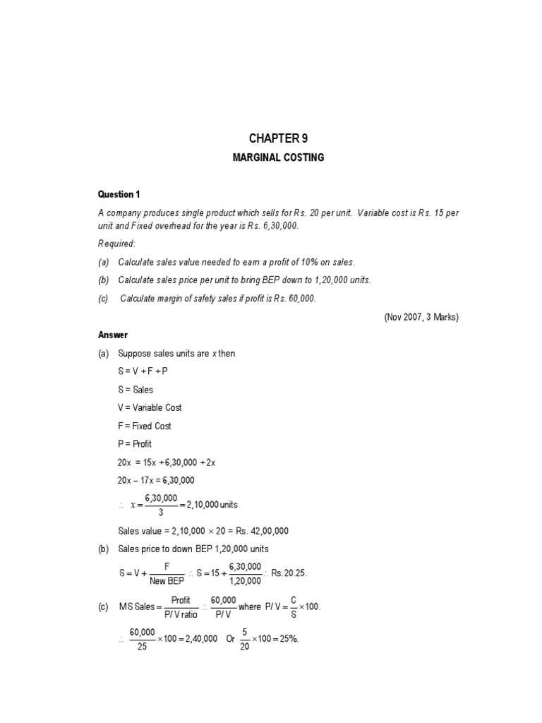Marginal Costing | PDF | Management Accounting | Financial Accounting