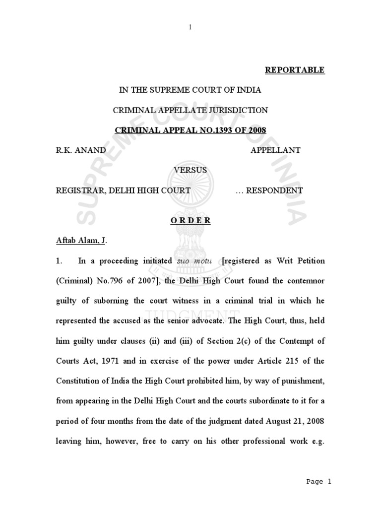 RK Anand Judgment | PDF