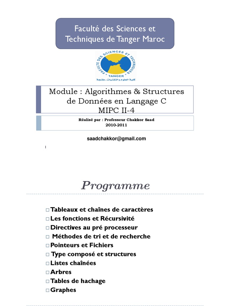 Algorithmes et Structures en C | PDF | Pointeur (programmation) | C (Langage de programmation)