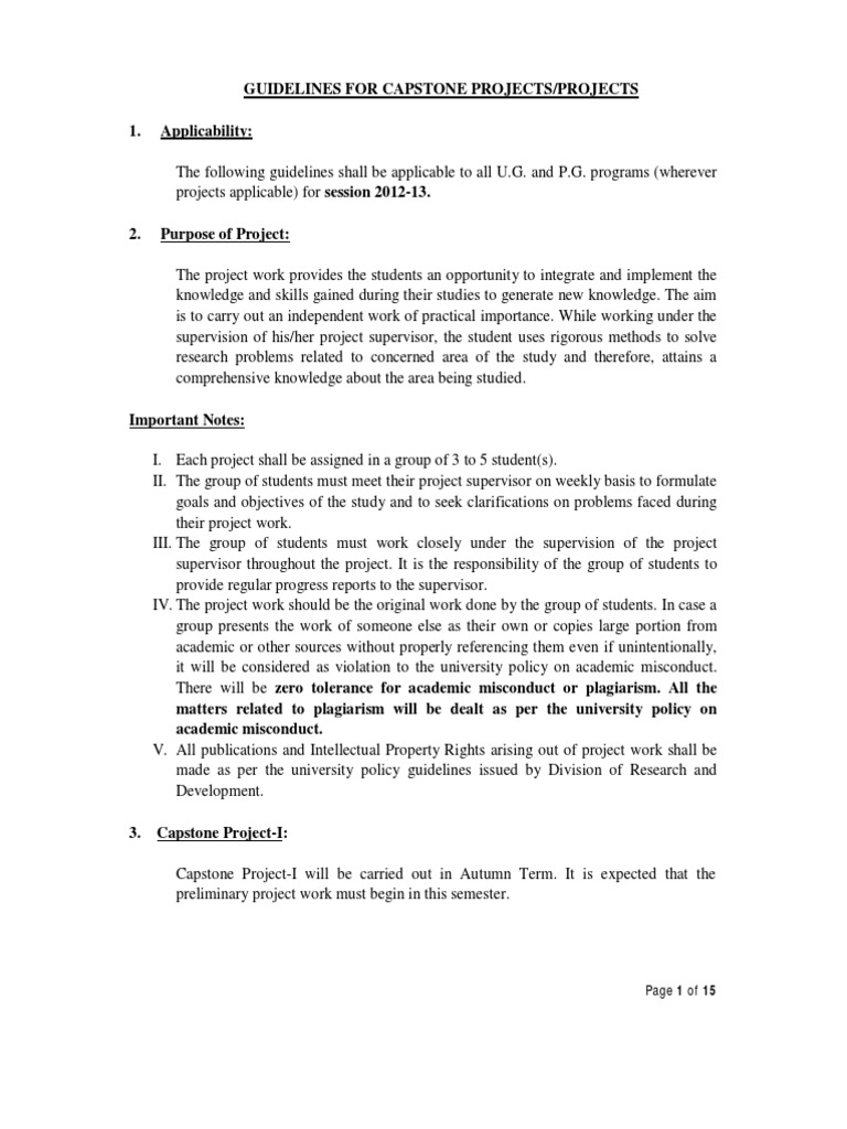 Guidelines For Capstone Project | PDF | Test (Assessment) | Academic ...