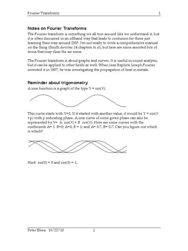 Fourier Notes | Download Free PDF | Fourier Analysis | Discrete Fourier ...