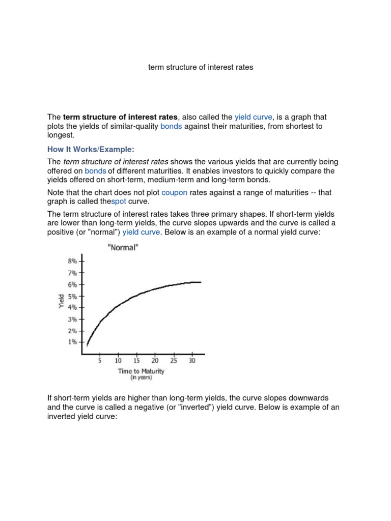 Term Structure of Interest Rates | PDF | Yield Curve | Bonds (Finance)