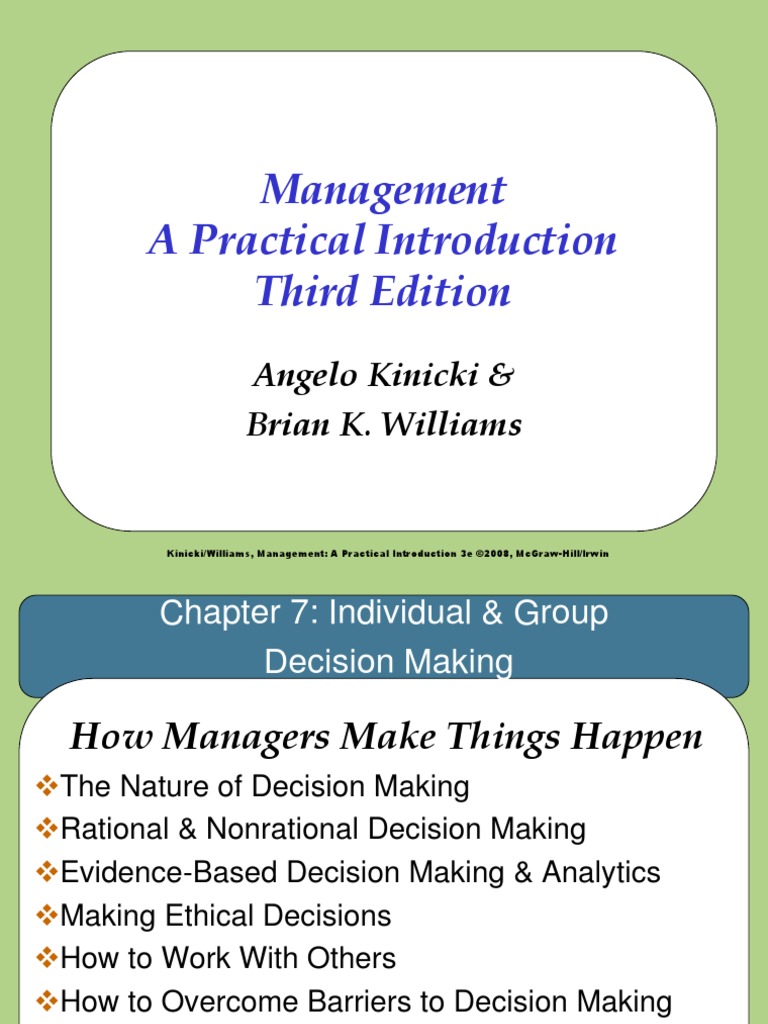Management A Practical Introduction Third Edition: Angelo Kinicki ...