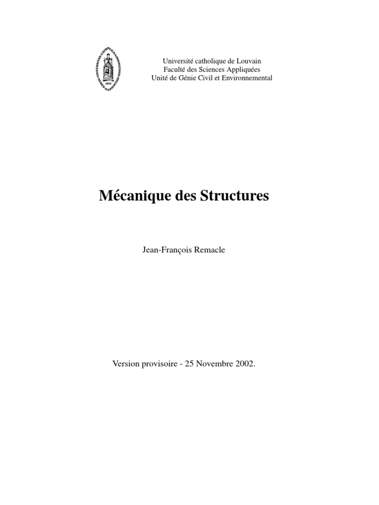 Mecanique Des Structures | PDF | Analyse numérique | Ingénierie des structures