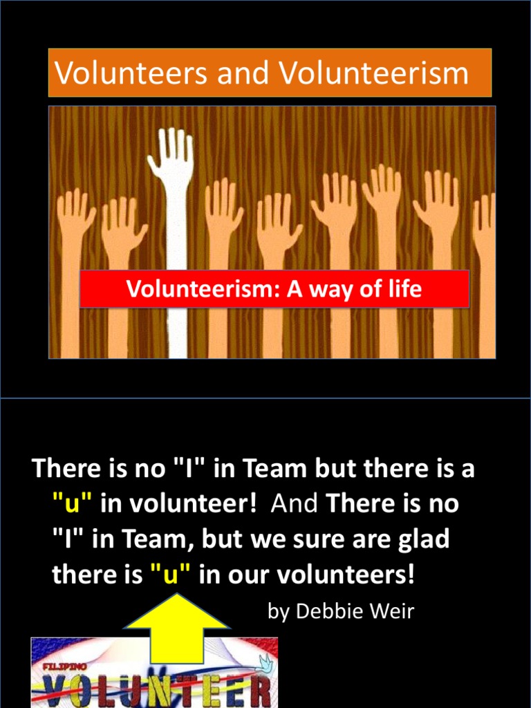 Volunteers and Volunteerism: Volunteerism: A Way of Life | PDF ...
