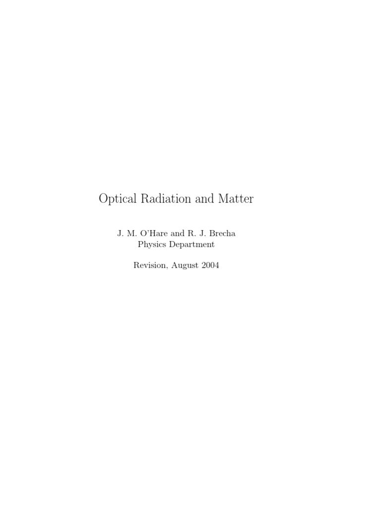 Optical Radiation and Matter | PDF | Waves | Electromagnetic Radiation
