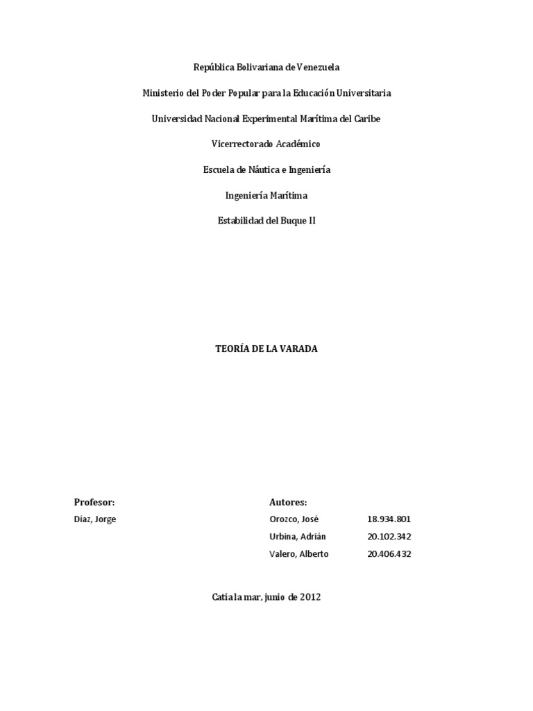 Teoria de La Varada | PDF | Barcos | Marea