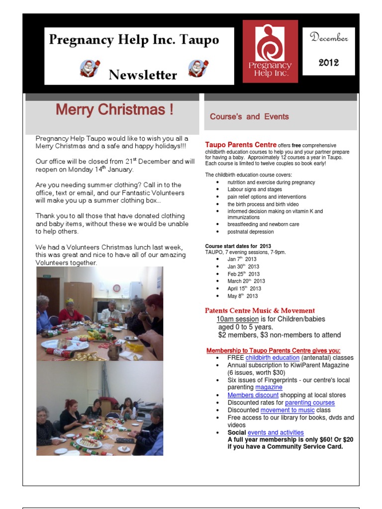 December Newsletter | PDF | Childbirth | Motherhood