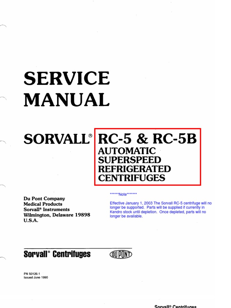 RC5 - 5B Automatic Superspeed Refrigerated Centrifuges | PDF | Relay ...