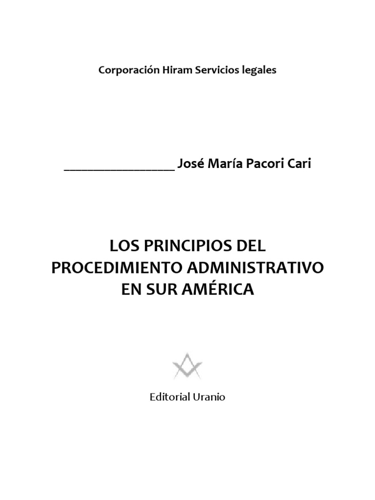Libro Principios Del Procedimiento Administrativo Jose Maria Pacori Cari PDF | PDF ...