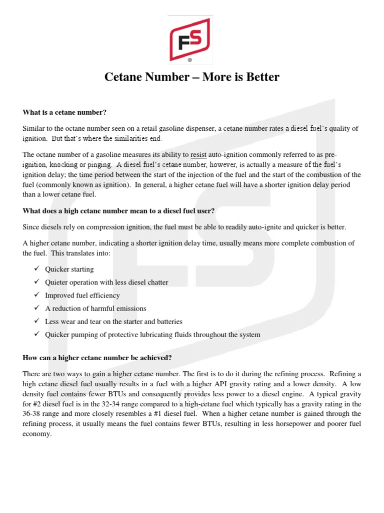 Diesel Fuel Cetane Number | PDF | Diesel Engine | Diesel Fuel