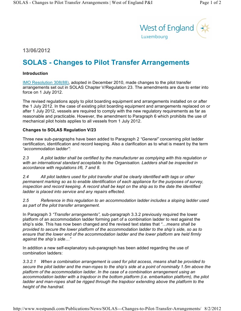Marine Pilot Transfer Arrangements | PDF | Foreign Language Studies