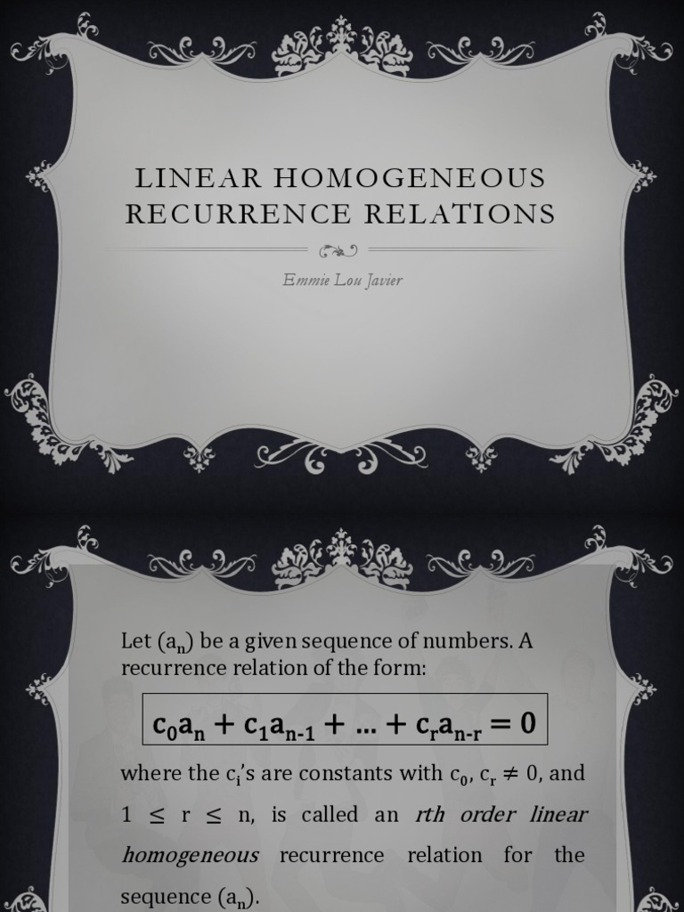 Linear Recurrence Relations Pdf Recurrence Relation Ellipsis 4858