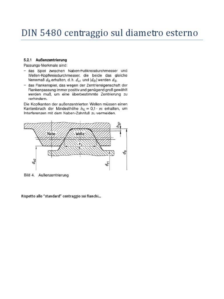 DIN 5480 Centraggio Sul Diametro Esterno | PDF