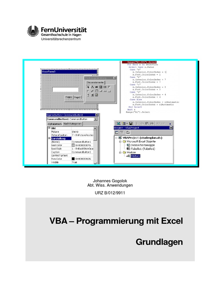 Vba Programmierung Mit Excel Grundlagen Pdf 0556
