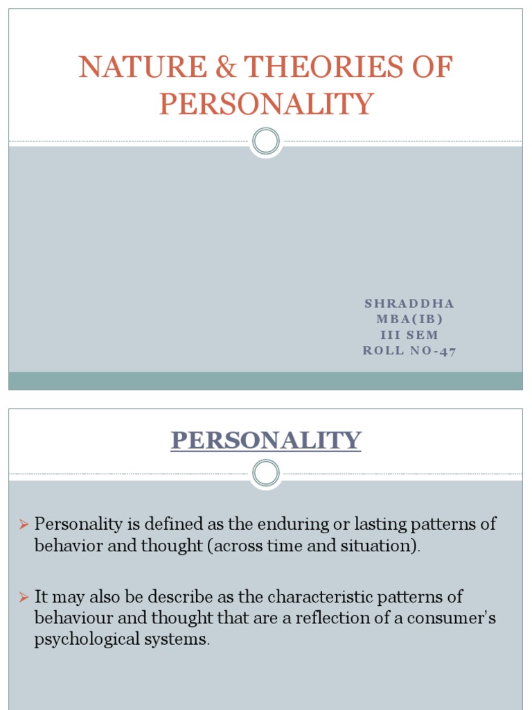 Nature & Theories of Personality | PDF | Personality Psychology ...