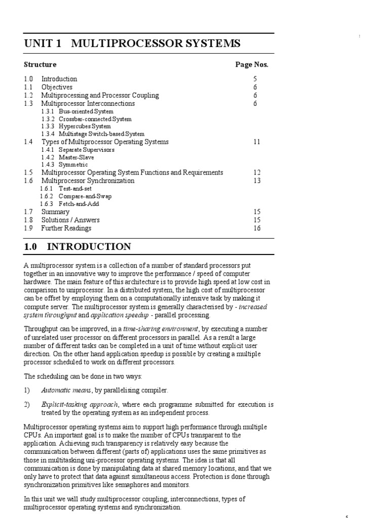 Unit-3 2 Multiprocessor Systems | PDF | Cpu Cache | Parallel Computing