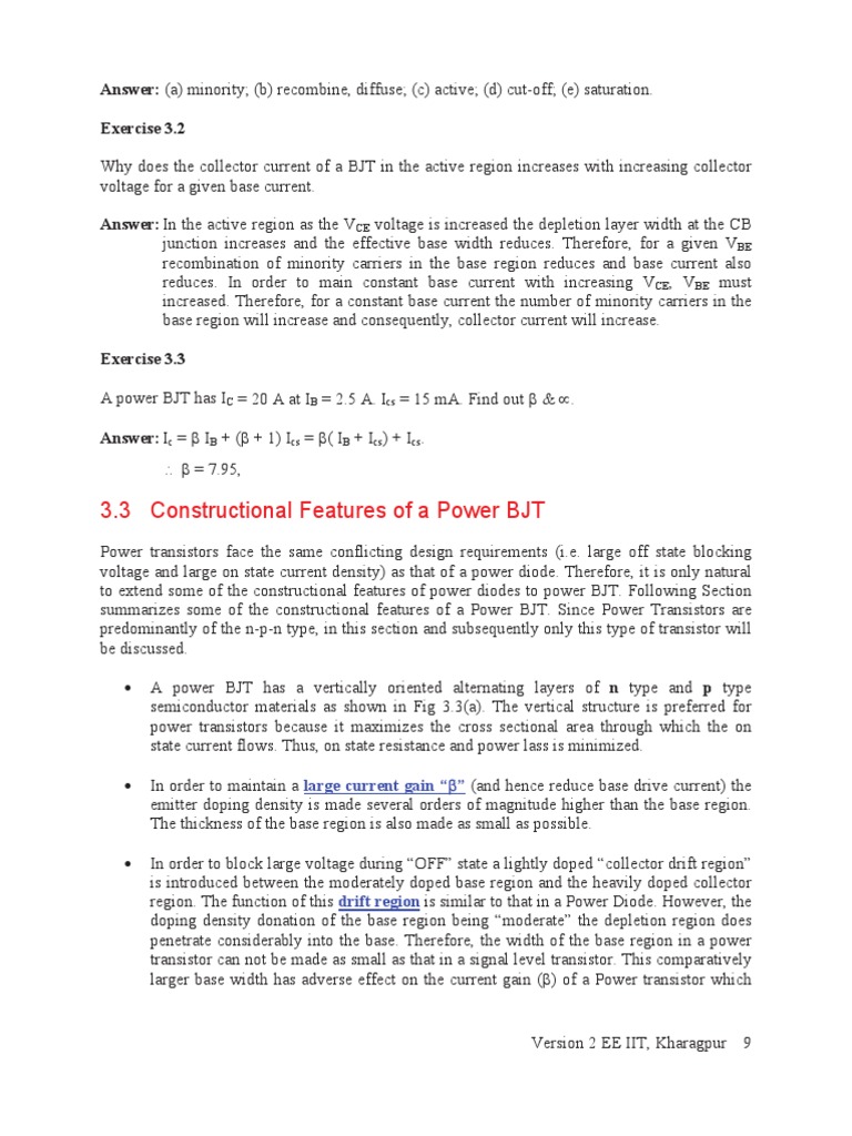 Constructional Features of A Power BJT | PDF | Bipolar Junction ...