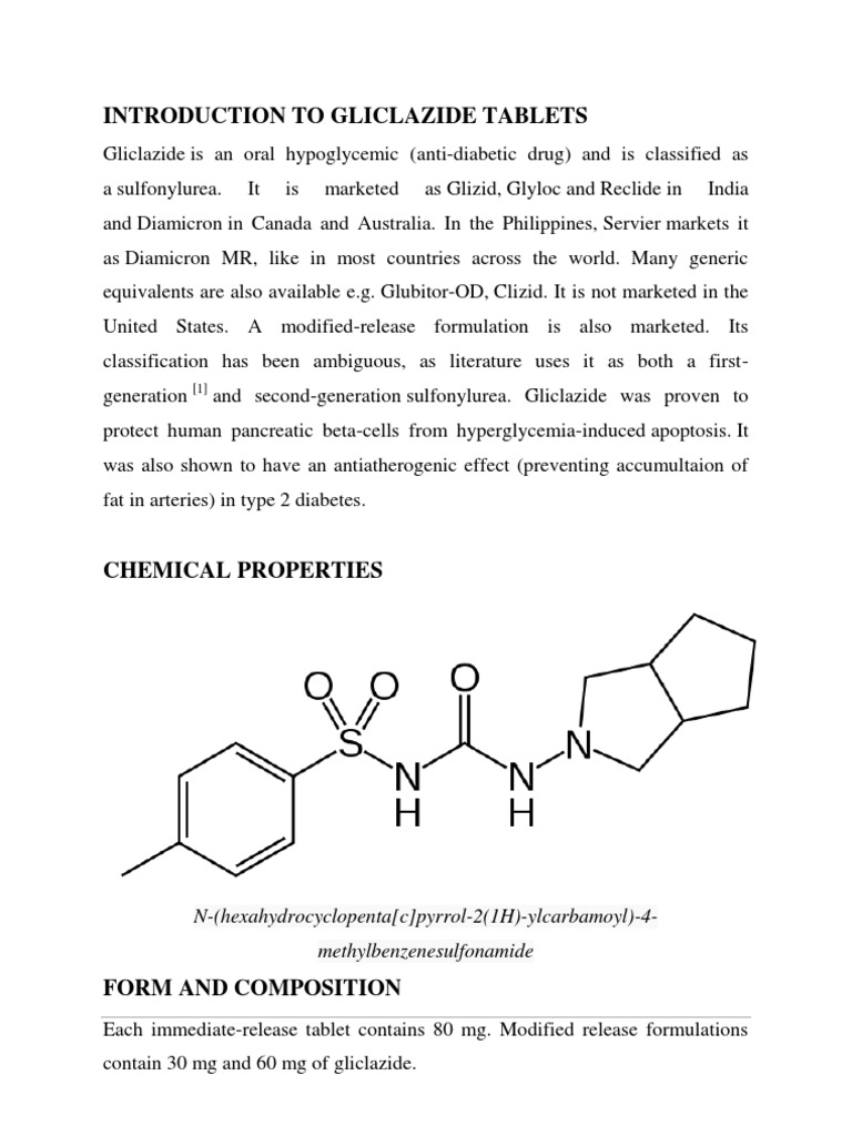 Gliclazide: Pharmacology and Dosage | PDF | Pharmacology | Disorders Of ...