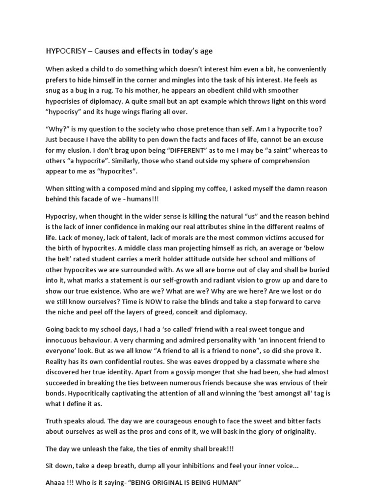Understanding Hypocrisy Today | PDF