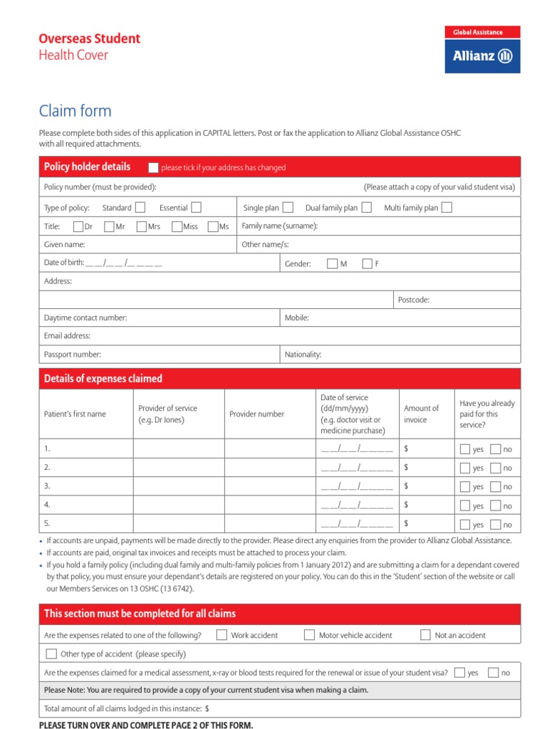 f10 Claim Form | PDF | Cheque | Invoice
