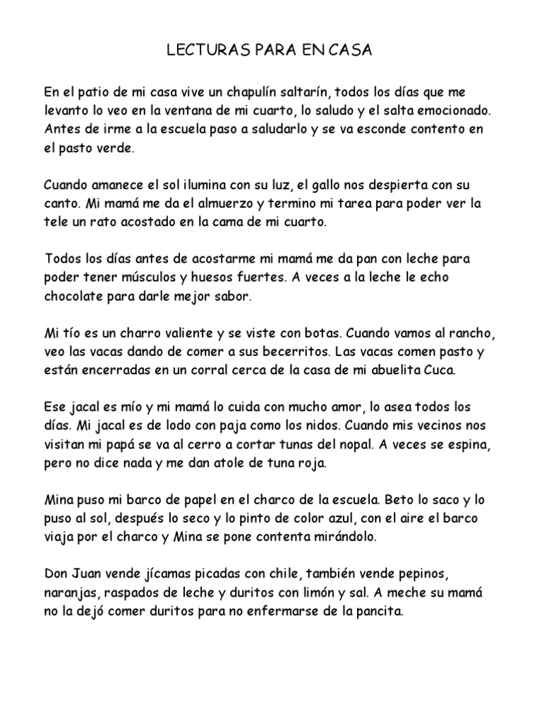 Español - Lecturas para en Casa (Lainitas) | PDF