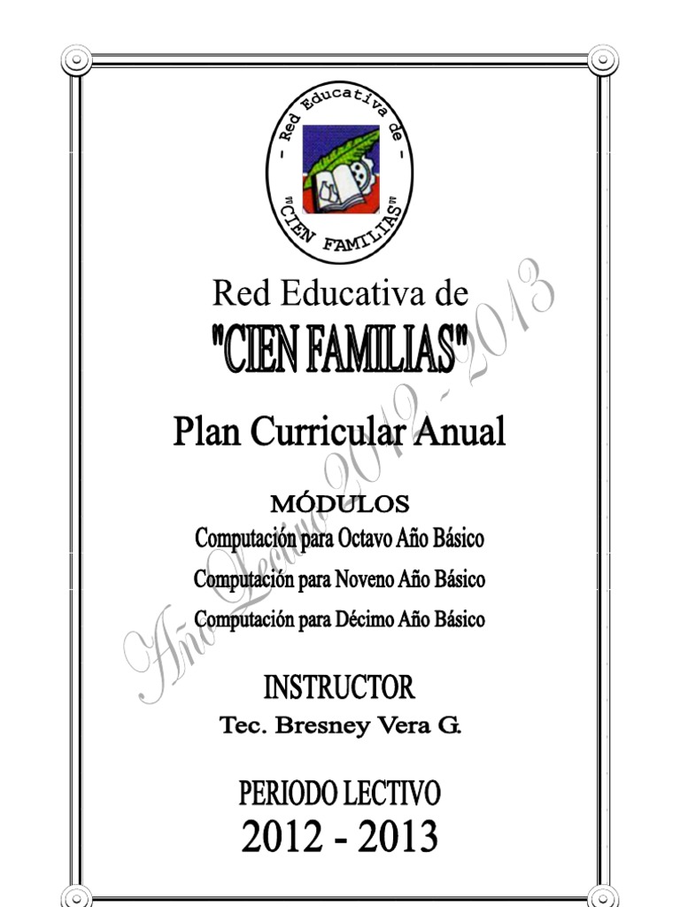 Plan Anual de Computación Ciclo Basico | Descargar gratis PDF | Evaluación | Microsoft Excel