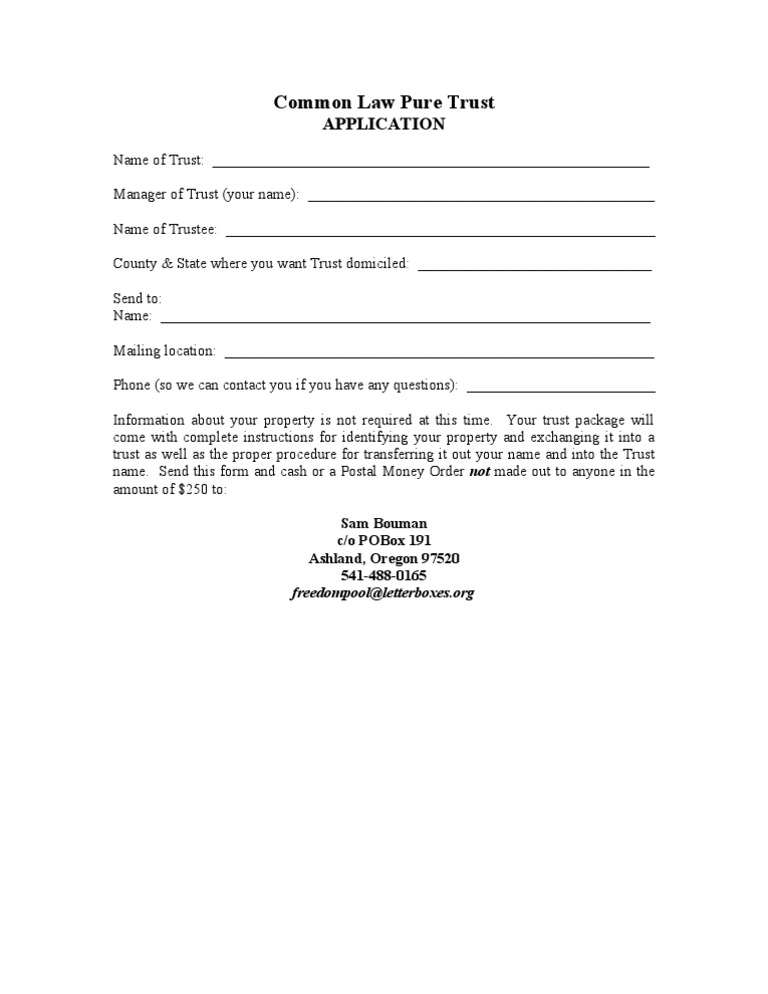 1 Pure Trust Application | Download Free PDF | Government | Business