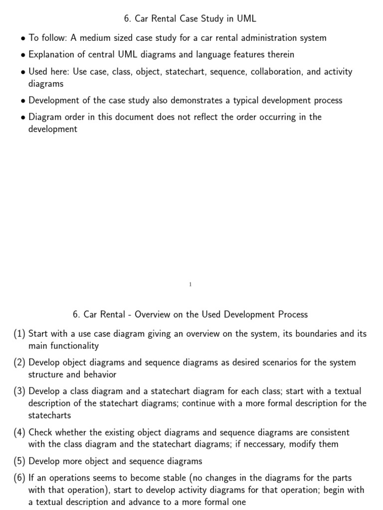 Car Rental Uml Casestudy | PDF | Use Case | Computer Programming