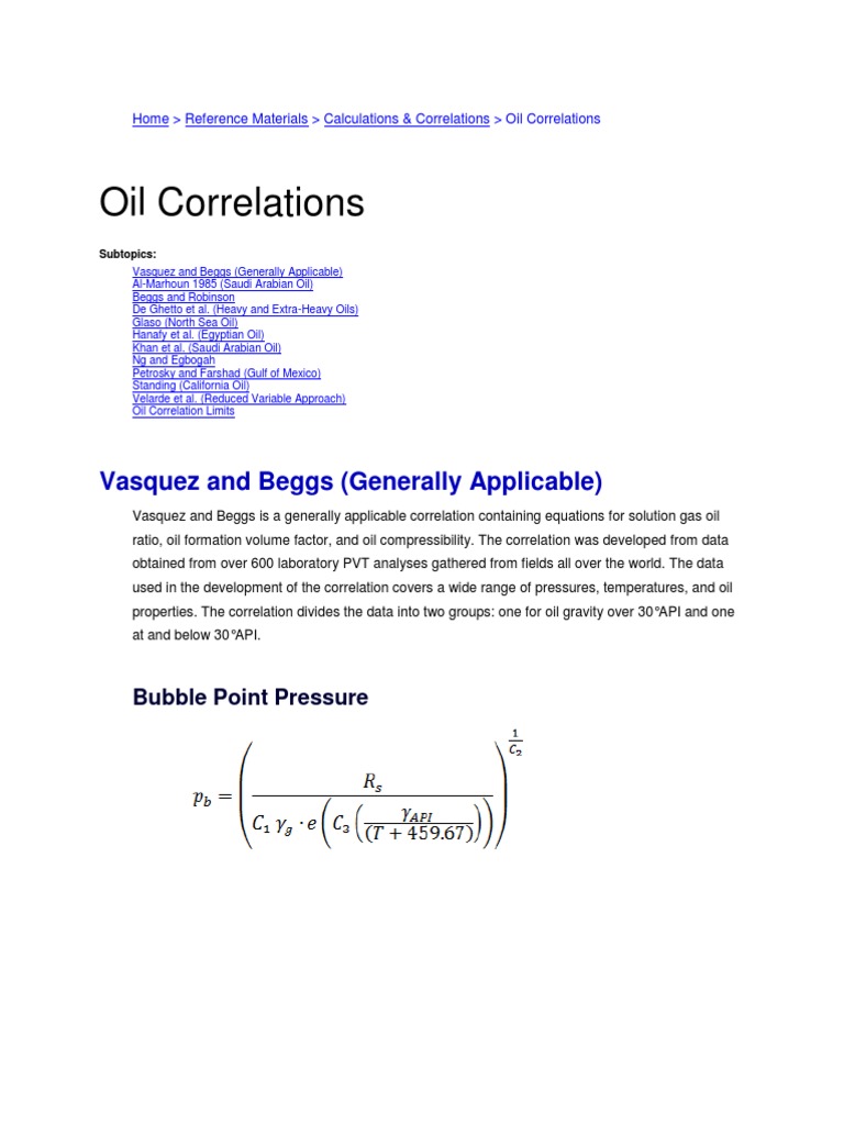 Oil Correlations | Download Free PDF | Petroleum | Viscosity