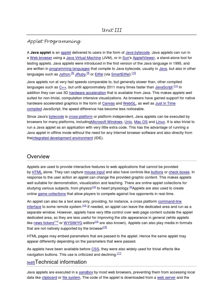 Unit III - IV Java | PDF | Java (Programming Language) | String ...