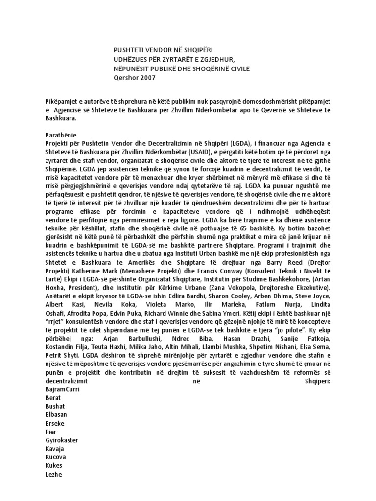 Pushteti Vendor | PDF