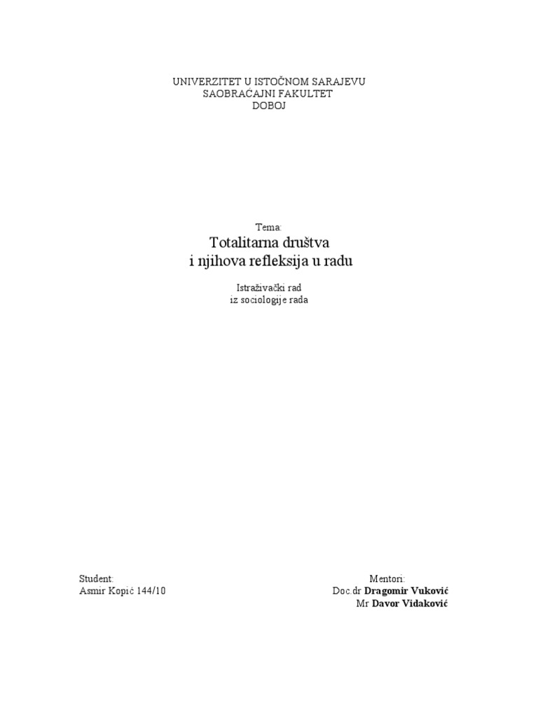 Istrazivacki Rad | PDF