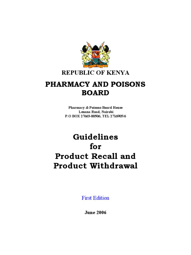 Guidelines For Product Recall | PDF | Pharmaceutical Drug | Pharmacy