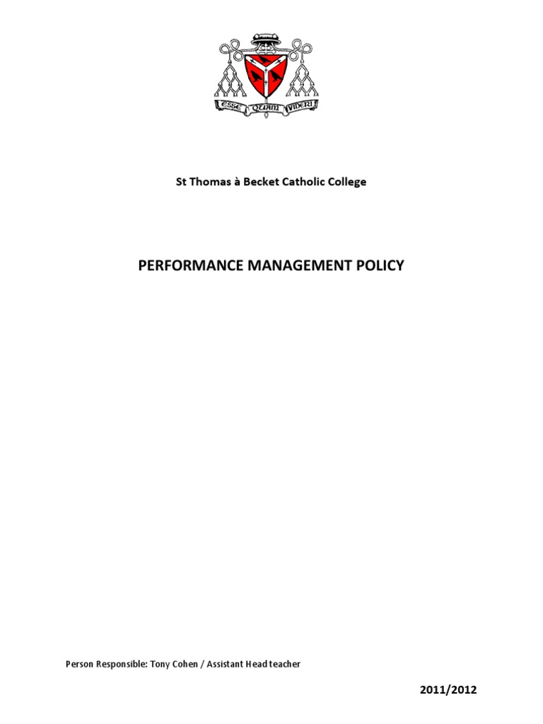 Performance Management Policy Overview | PDF