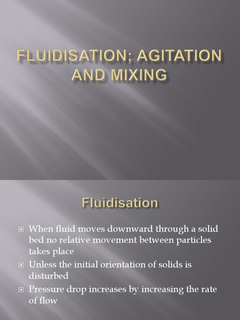 Fluidisation Agitation & Mixing | PDF | Fluidization | Propeller