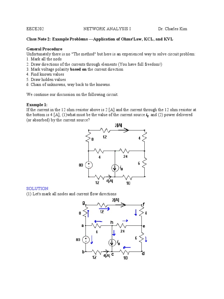 KCL and KVL Circuit Analysis Examples | PDF
