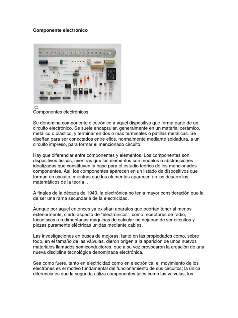 Componente Electrónico | PDF | Componente electrónico | Electrónica