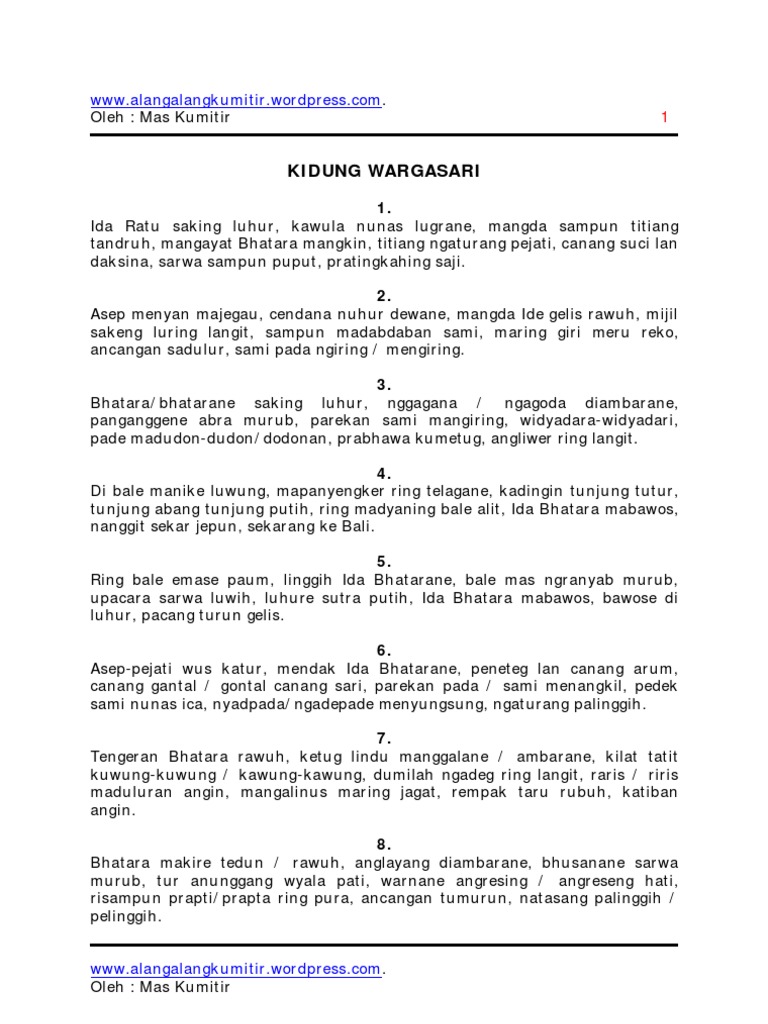 Kidung Wargasari | PDF